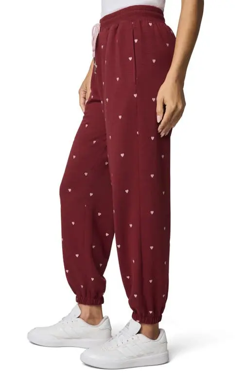 Splendid Love Lounge Embroidered Joggers - Red/white Rose