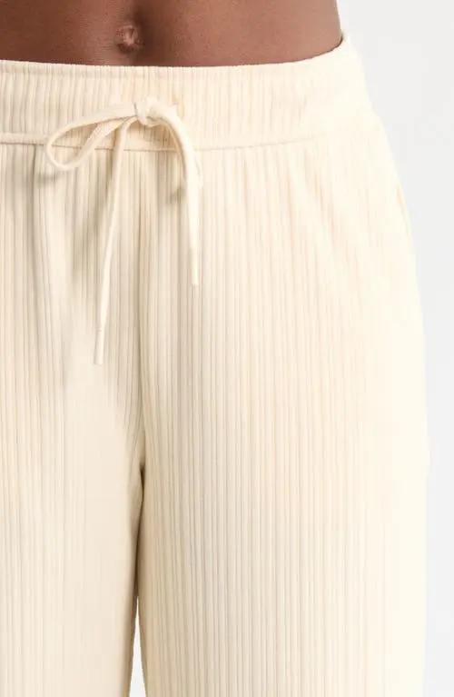 Beyond Yoga Breathe Easy Ribbed Drawstring Waist Pants - Ivory