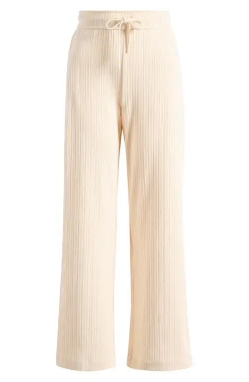 Beyond Yoga Breathe Easy Ribbed Drawstring Waist Pants - Ivory