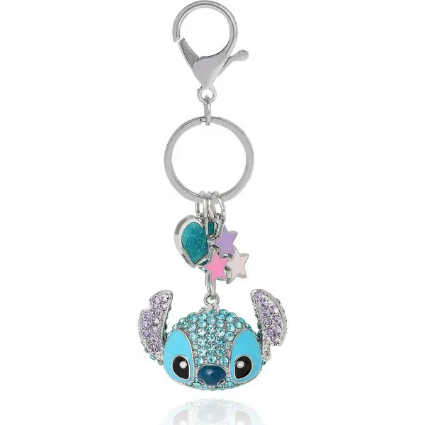 Disney Stitch Crystal Keychain With Charms - Blue