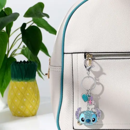 Disney Stitch Crystal Keychain With Charms