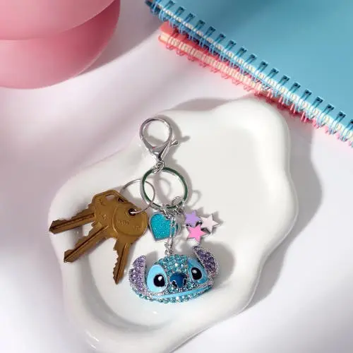 Disney Stitch Crystal Keychain With Charms