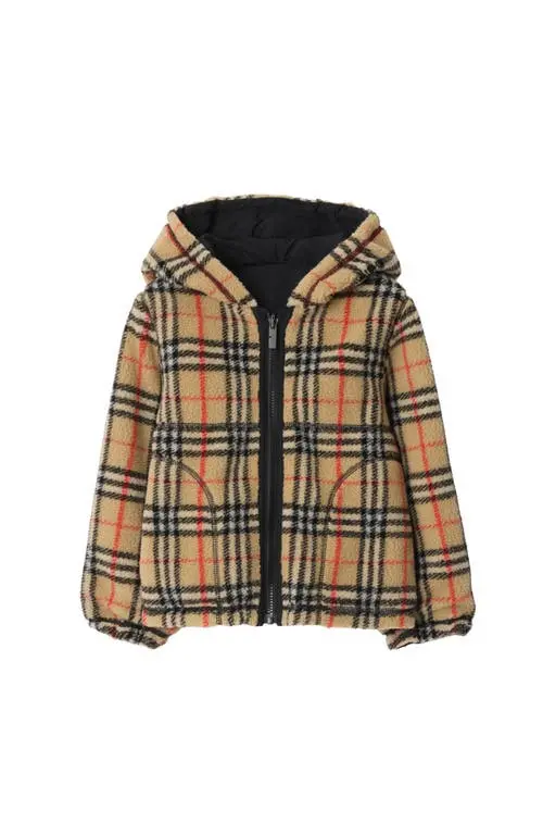 Burberry Reversible Check Fleece Hooded Jacket