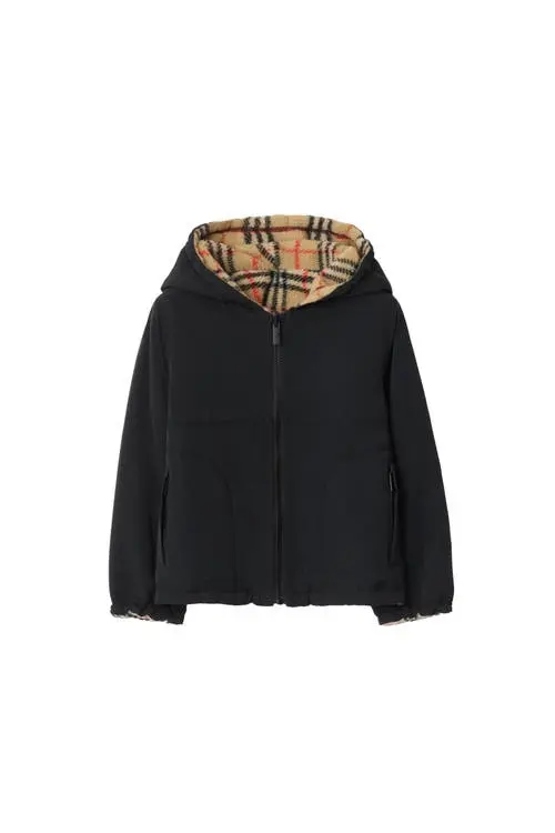 Burberry Reversible Check Fleece Hooded Jacket