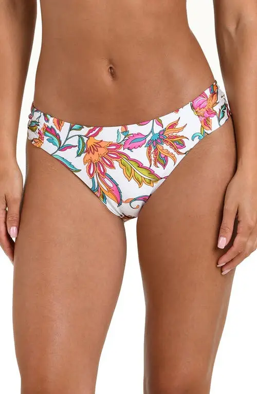 SUNSHINE 79 Shirred Side Bikini Bottom - White Multi