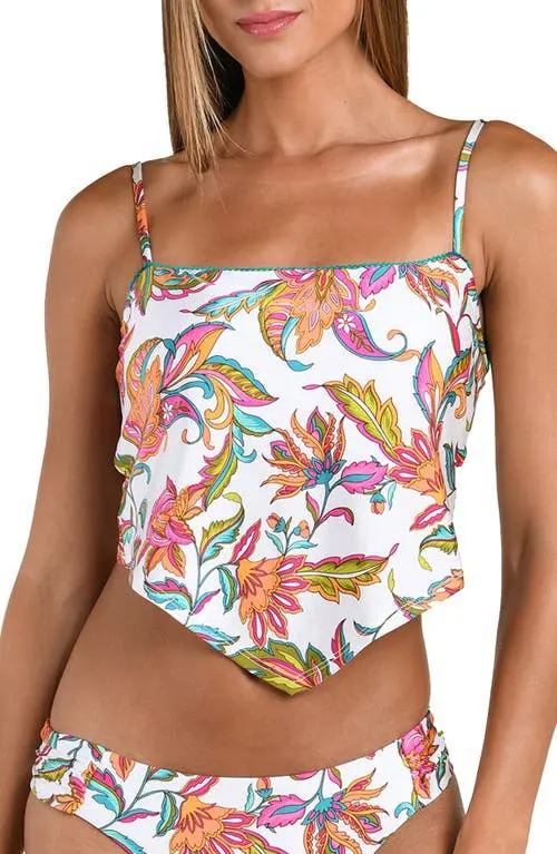 SUNSHINE 79 Wild Vines Sweetheart Tankini Top - White Multi