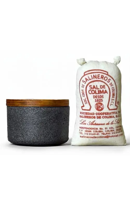 VERVE CULTURE Mexican Colima Salt And Cellar - Grey