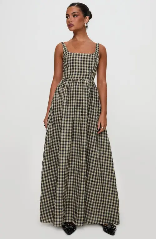 Princess Polly Cartmel Check Sleeveless Maxi Dress