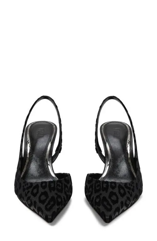 Paige Aven Pointed Toe Slingback Pumps - Black Leopard