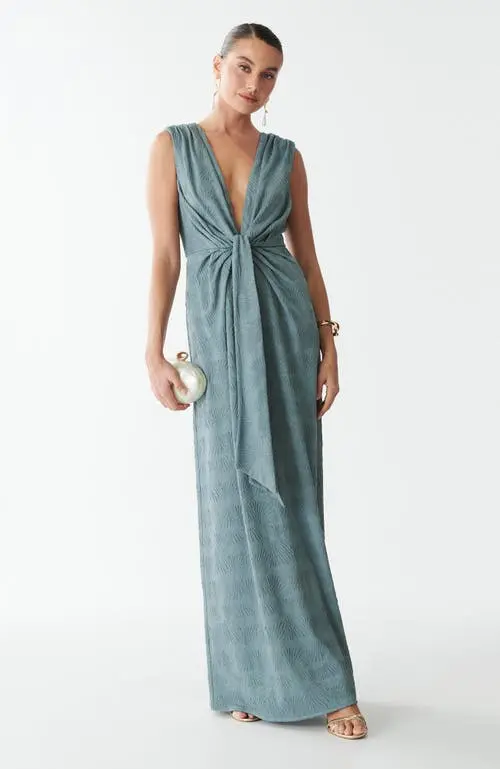 SAVEL Gisella Maxi Dress - Teal Palms