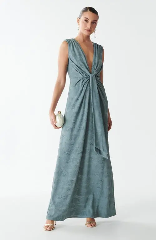 SAVEL Gisella Maxi Dress - Teal Palms