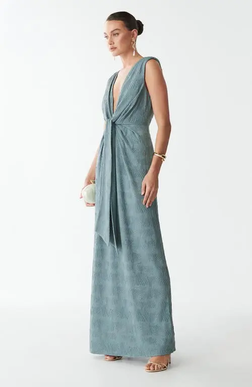 SAVEL Gisella Maxi Dress - Teal Palms