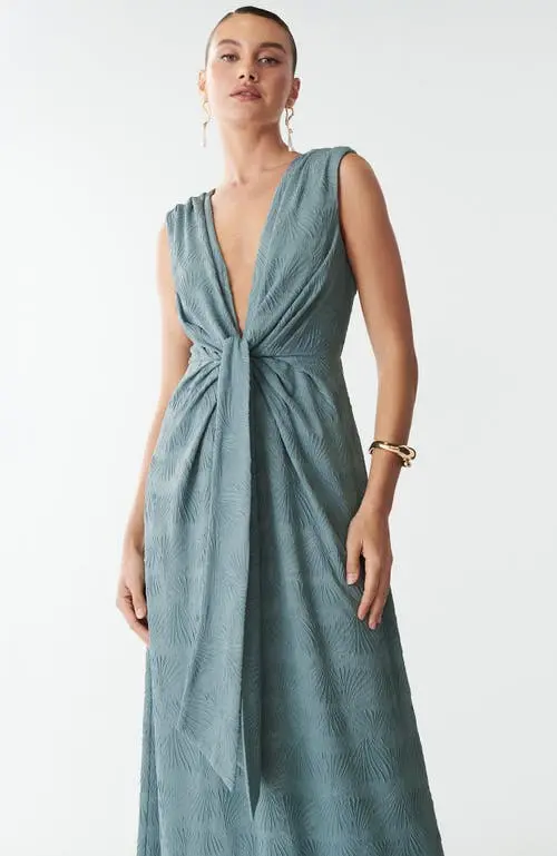 SAVEL Gisella Maxi Dress - Teal Palms
