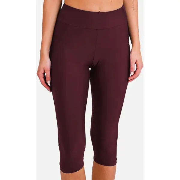 CALYPSA Capri Swim Leggings - Wine