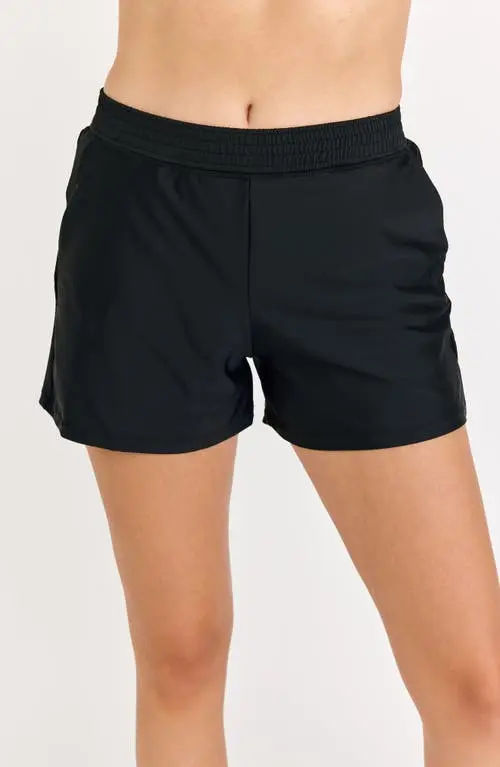 CALYPSA Classic Fit Swim Shorts With Panty - Black