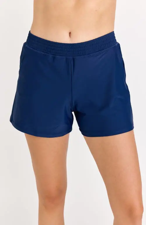 CALYPSA Classic Fit Swim Shorts With Panty - Navy