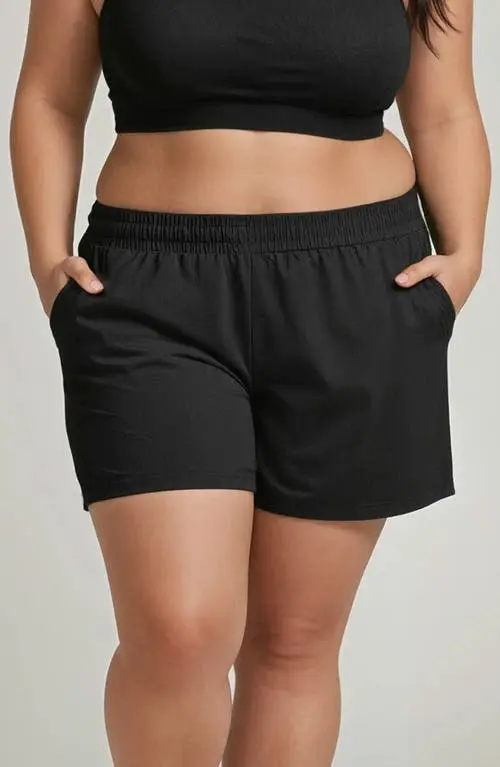 CALYPSA Classic Fit Swim Shorts With Panty - Black