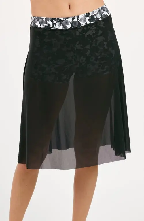 CALYPSA 3-in-1 Swim Skirt With Attached Shorts - Black/rocky Road