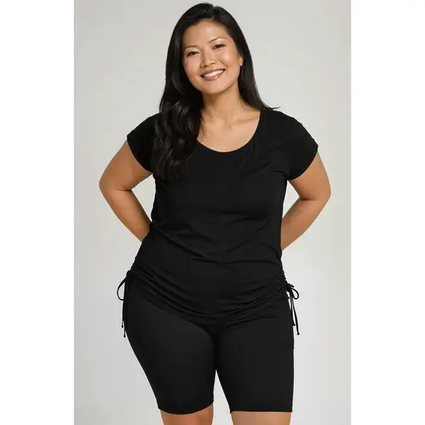 CALYPSA Loose Fit Swim Top - Black