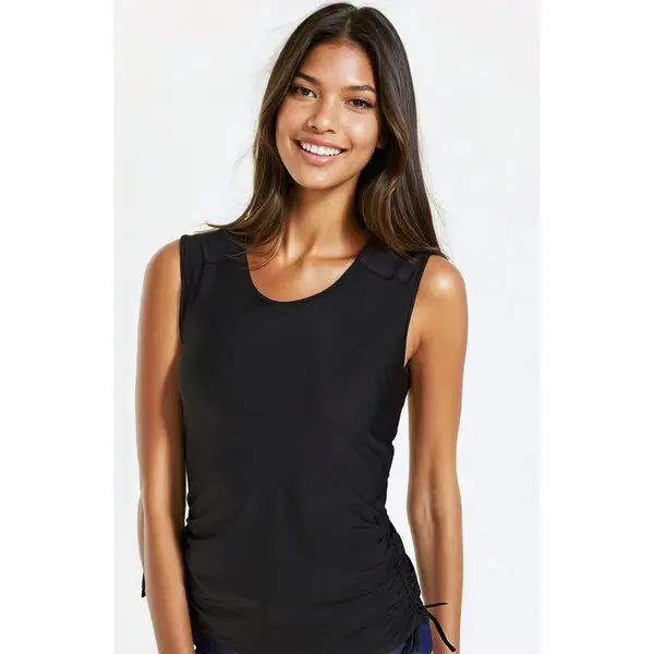 CALYPSA Closed Back Maya Tankini Swim Top - Black