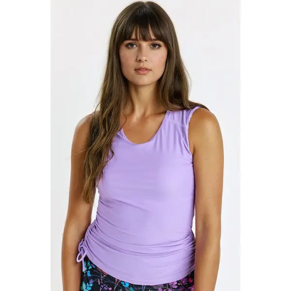 CALYPSA Closed Back Maya Tankini Swim Top - Lavender