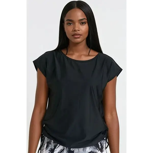 CALYPSA Loose Fit Swim Top - Black