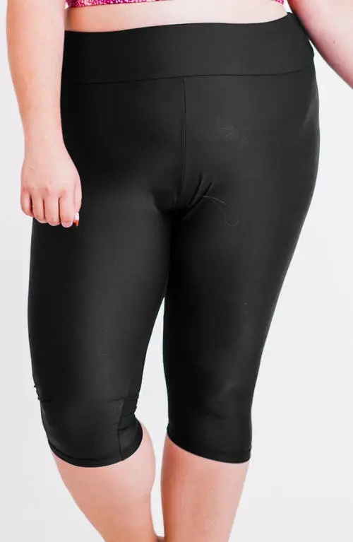 CALYPSA Capri Swim Leggings Upf 50 - Black