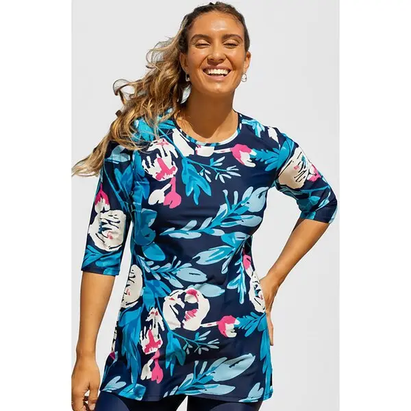 CALYPSA Gia Swim Tunic - Midnight Bloom