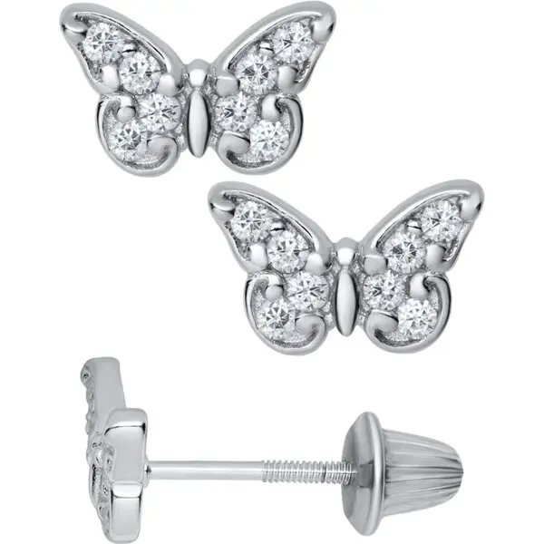 MIA BELLE GIRLS Sterling Daisy Stud Earrings - Silver