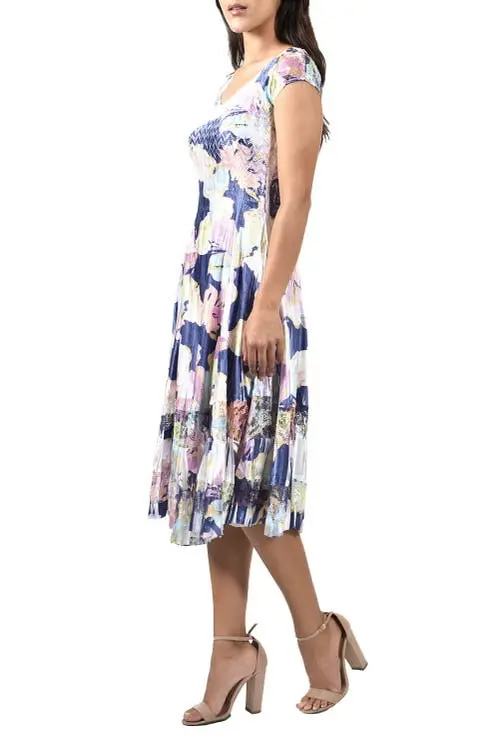 Komarov Cap Sleeve Charmeuse Dress