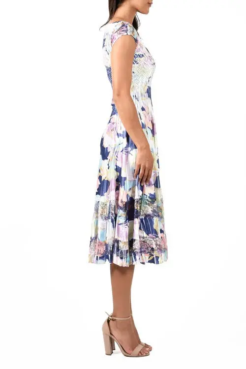 Komarov Cap Sleeve Charmeuse Dress