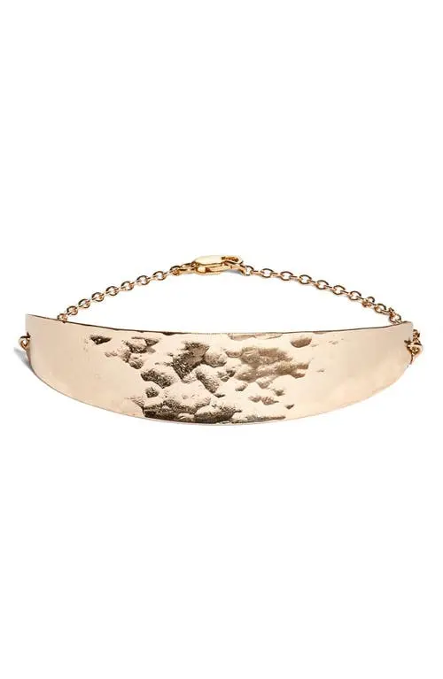 NASHELLE Hammered Id Bracelet - Gold Fill