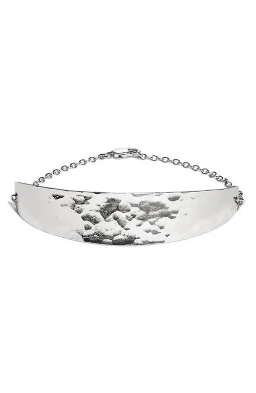 NASHELLE Hammered Id Bracelet - Sterling Silver