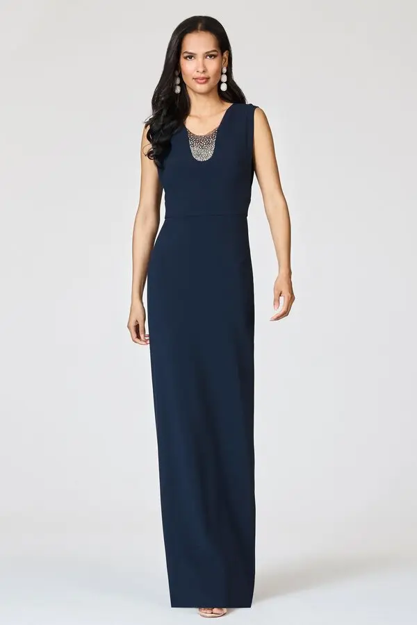 Sachin & Babi Natalie Crepe Gown - Midnight