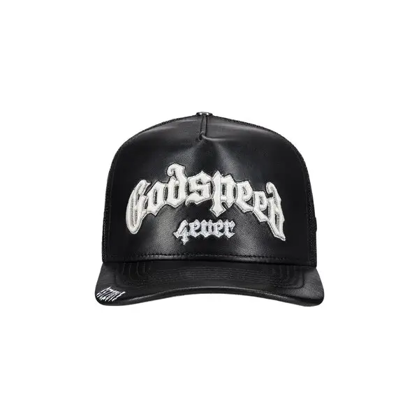 GODSPEED Gs Forever Leather Trucker Hat - Black