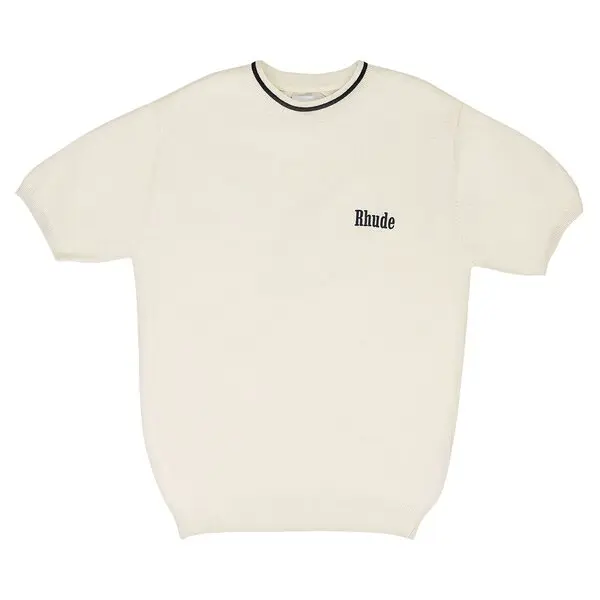 Rhude Logo Knit Tee - Cream