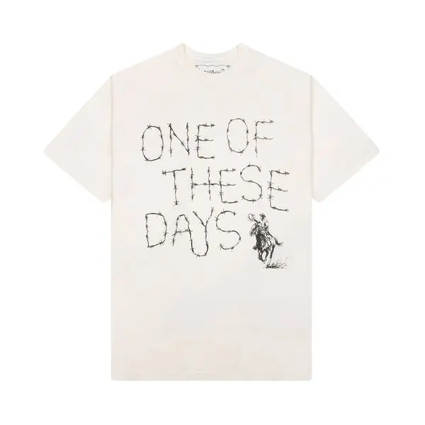 ONE OF THESE DAYS Barbed T-shirt 'bone - White