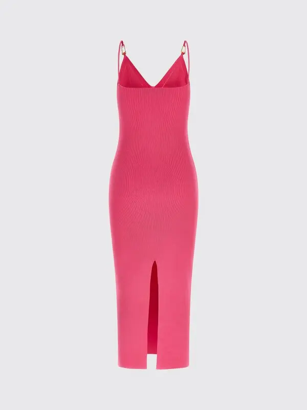 Versace Ribbed Midi Dress With Chain Detail
