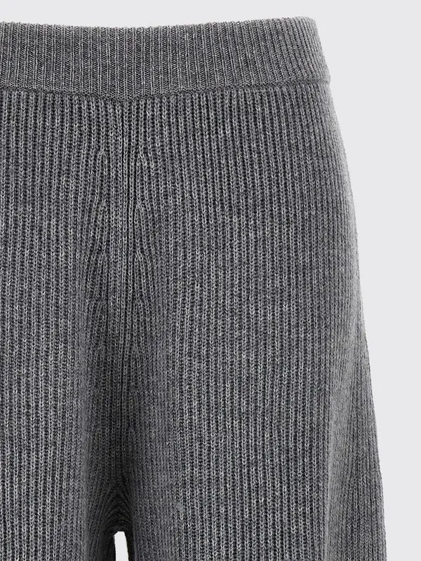 Sportmax Ribbed Knit Wide-leg Pants - Grey