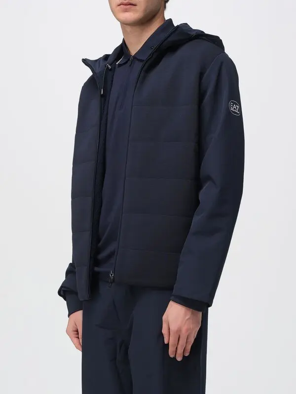 EA7 Quilted Zip-up Jacket - Blue
