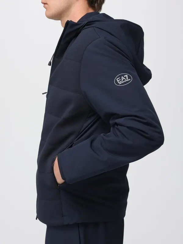 EA7 Quilted Zip-up Jacket - Blue