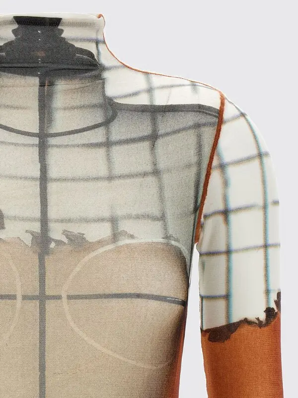 JEAN PAUL GAULTIER Printed Mesh Bodysuit - Multicolor