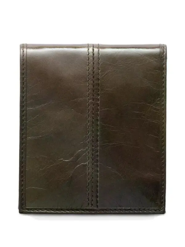 Prada Triangle Logo Leather Wallet - Brown