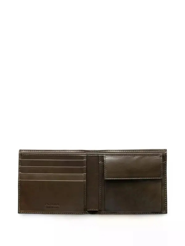 Prada Triangle Logo Leather Wallet - Brown
