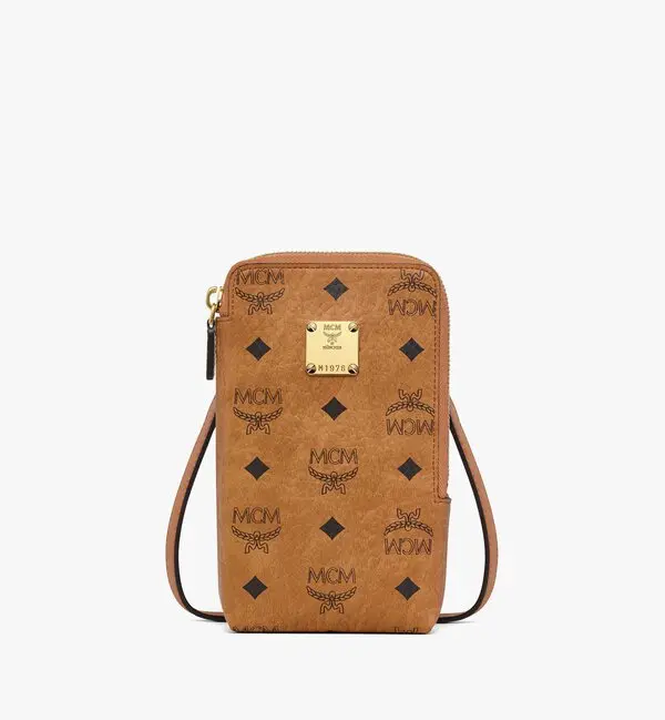 Mcm Aren Phone Pouch - Cognac