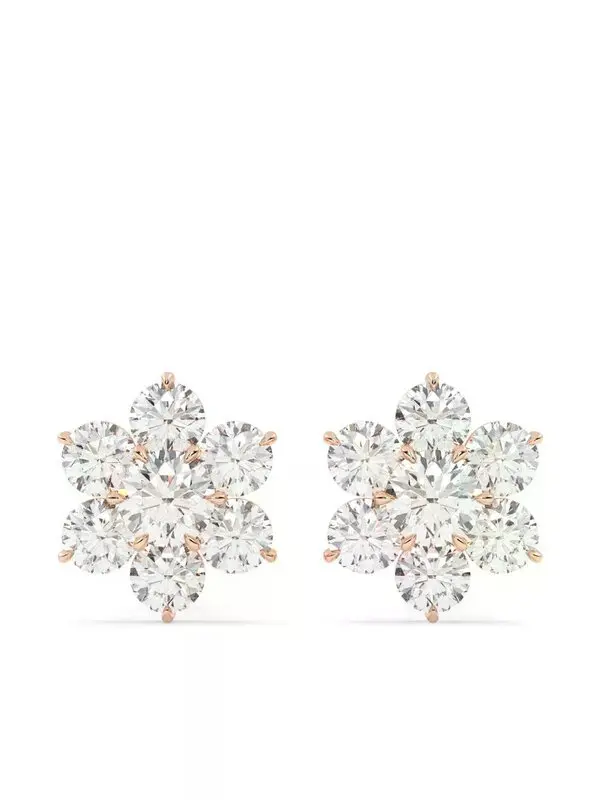 TILLA 14kt Lab-grown Diamond Cluster Earrings - White