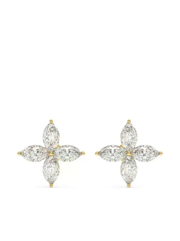 TILLA 14k Yellow Marquise Cluster Earrings - Gold