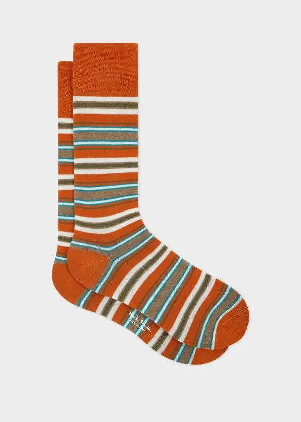 Paul Smith Mixed Striped Socks - Orange