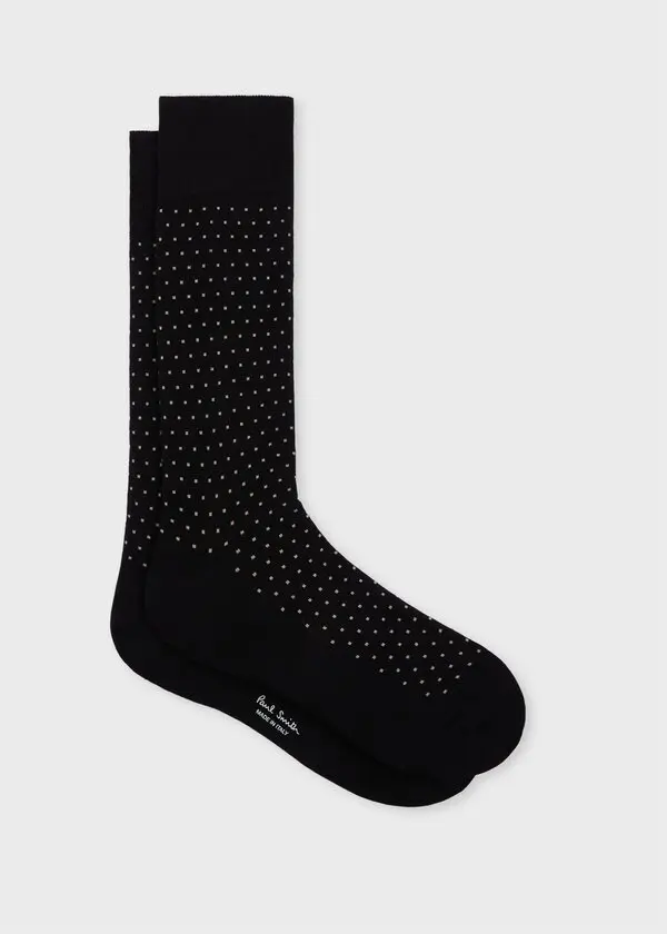 Paul Smith Polka Dot Crew Socks - Black