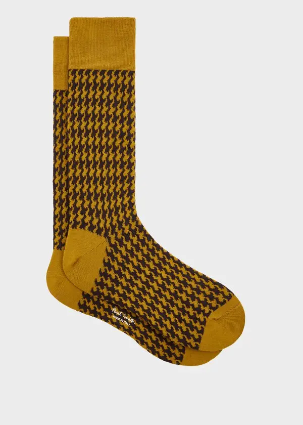 Paul Smith Houndstooth Crew Socks - Brown